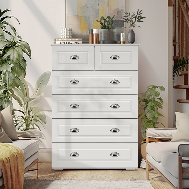 Naija 6 Drawer Dresser Winston Porter Color White